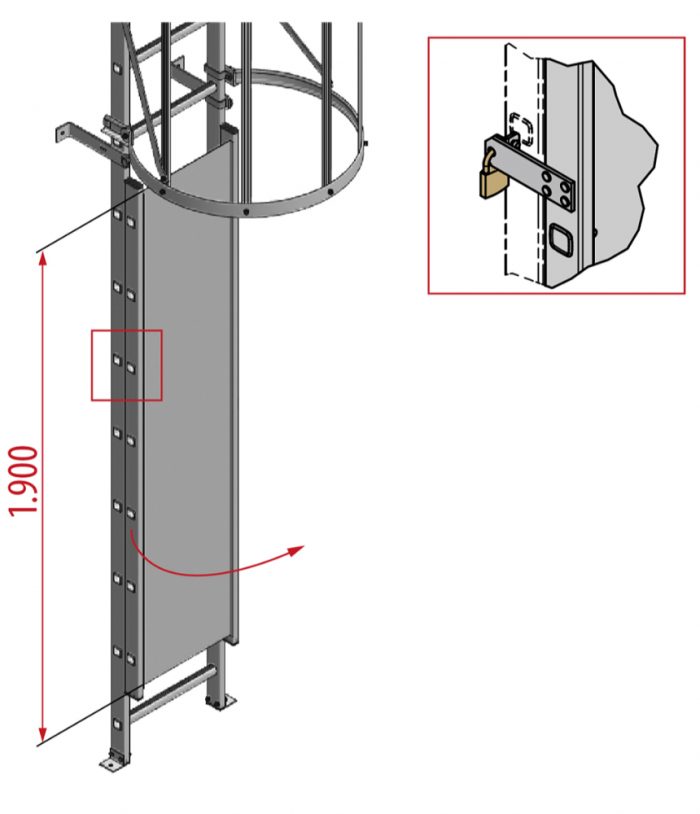 Hymer 51637 / 51764 Lockable Access Barrier For Lower Fixed Ladders ...