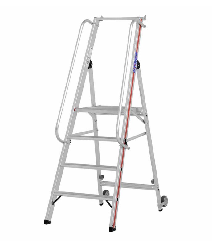 Hymer 8081 Mobile Platform Stepladder With Extra Long Handrail