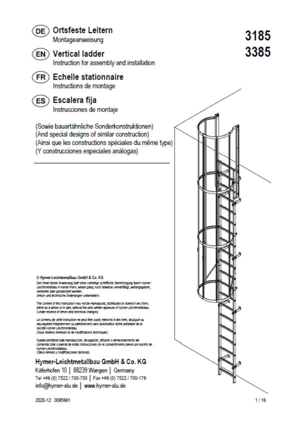 Hymer Fixed Ladder Installation Manual - Murdoch International