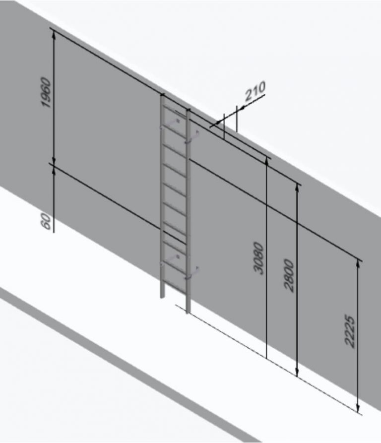 Hymer Fixed Vertical Ladder - Ladder only - Murdoch International