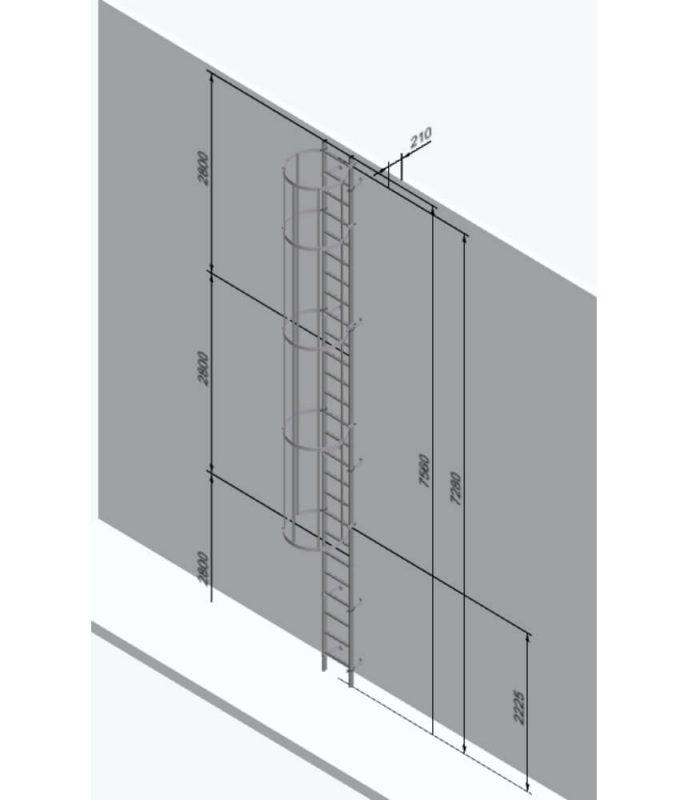 Hymer Fixed Vertical Ladder - Hatch Access - Murdoch International