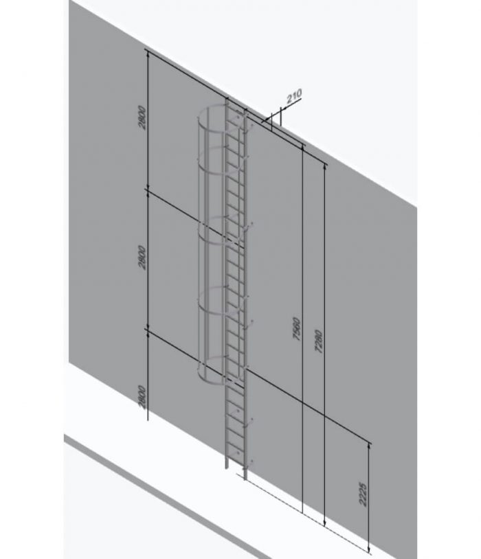 Hymer Fixed Vertical Ladder - Hatch Access - Murdoch International