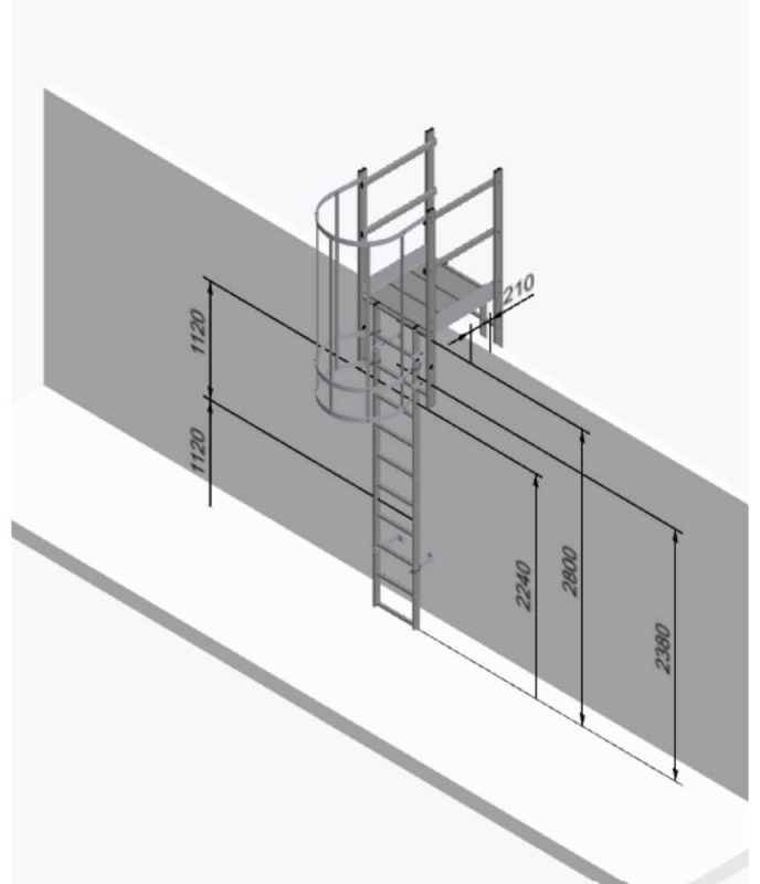 Hymer Fixed Vertical Ladder - Parapet Ladder - Murdoch International