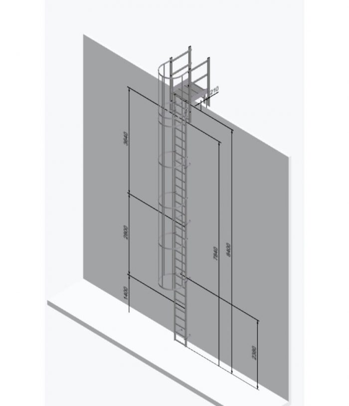 Hymer Fixed Vertical Ladder - Parapet Ladder - Murdoch International