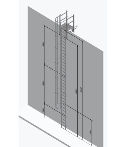 Hymer Fixed Vertical Ladder - Parapet Ladder - Murdoch International