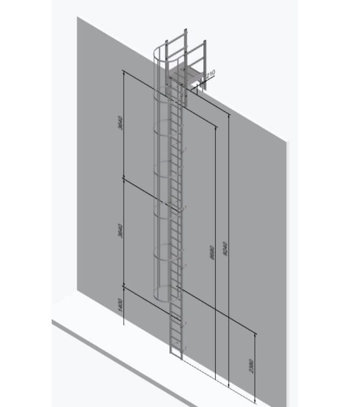 Hymer Fixed Vertical Ladder - Parapet Ladder - Murdoch International