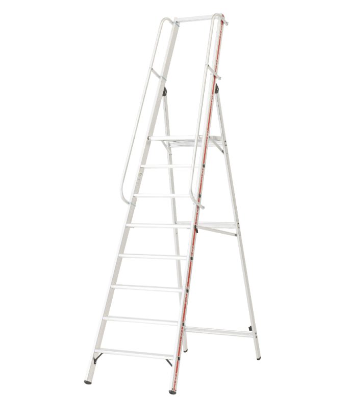 Hymer 8078 Platform Stepladder With Long Handrail - Murdoch International